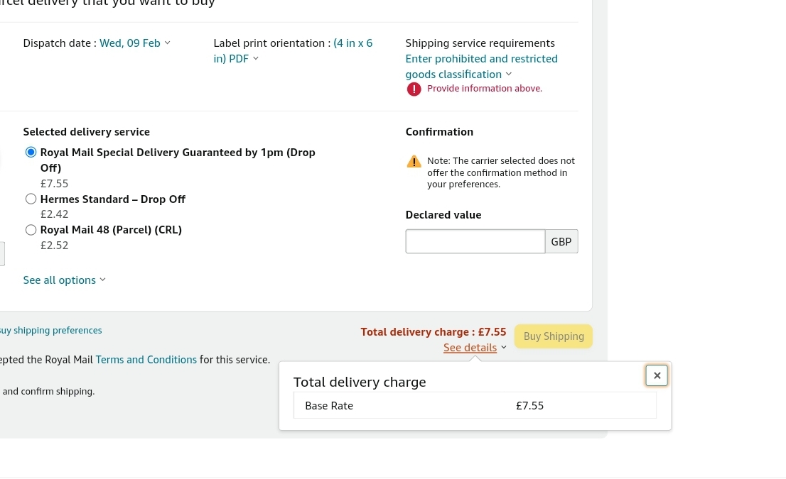 Shipping Labels Royal Mail VAT Tax reports