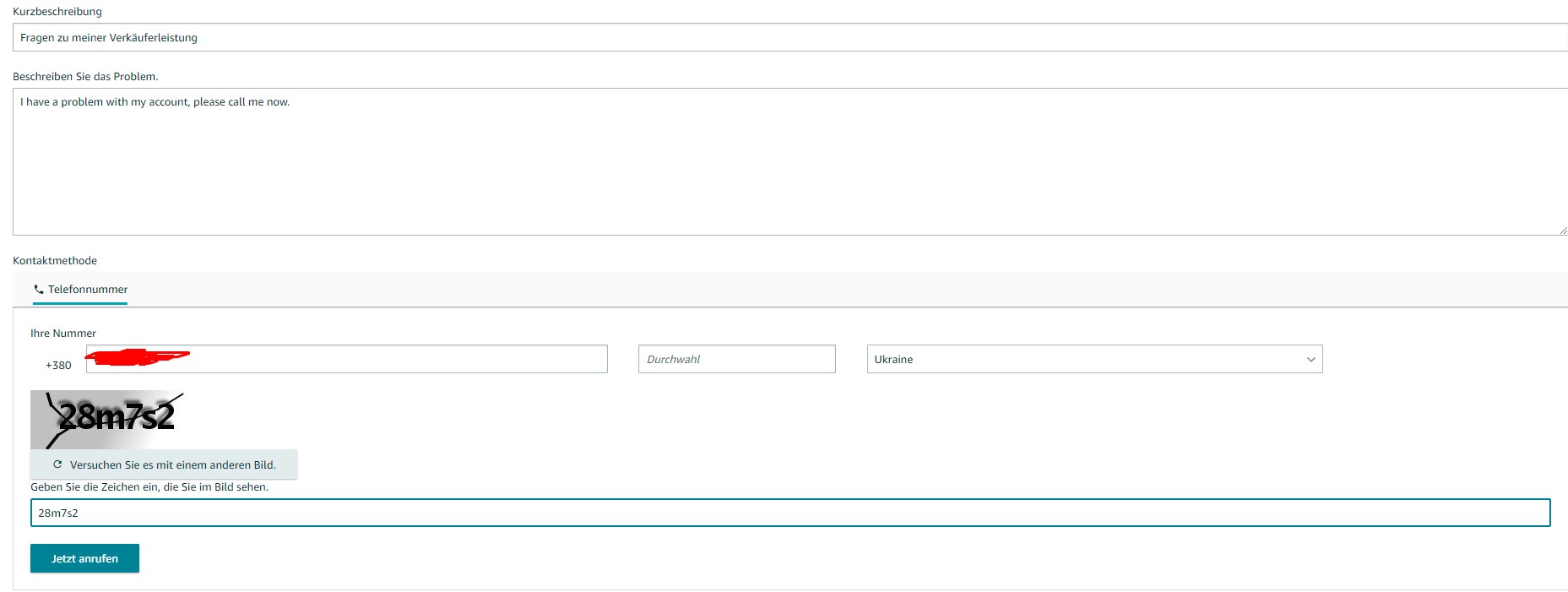 Ukraine seller - can't contact via phone