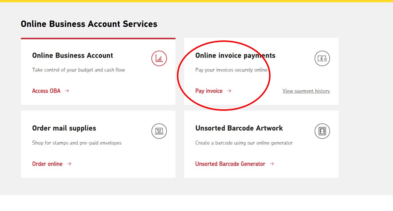 Royal Mail Business Account - Pay By Credit Card?