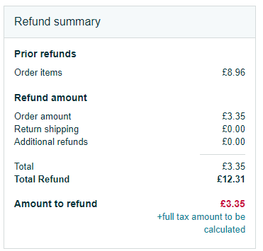 What do the different refund pages / amounts actually relate to?