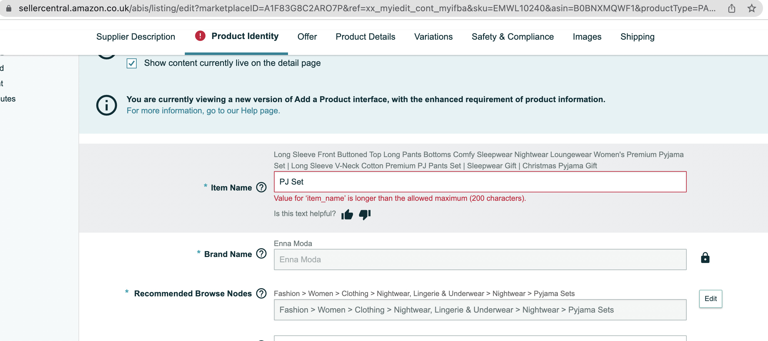 Title character issue