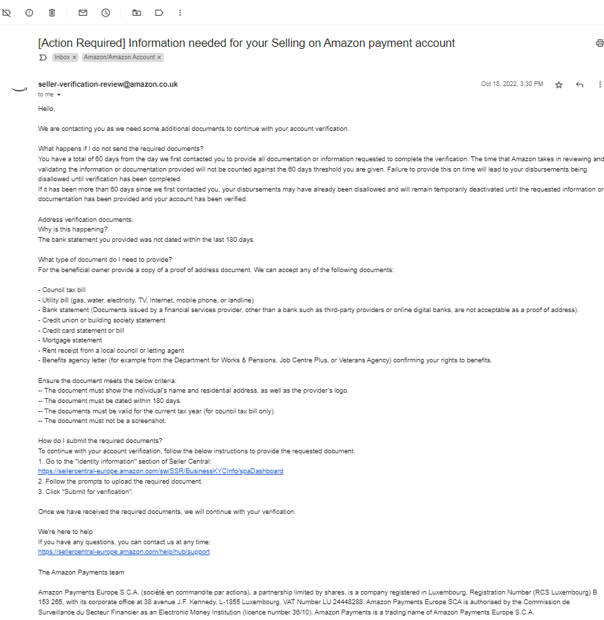 Account Deactivated due to payment account verification faluire