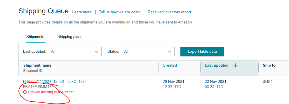 Provide Missing BOL Number Invalid Tracking ID Shipping Inventory Provide Missing BOL Number Invalid Tracking ID Shipping Inventory